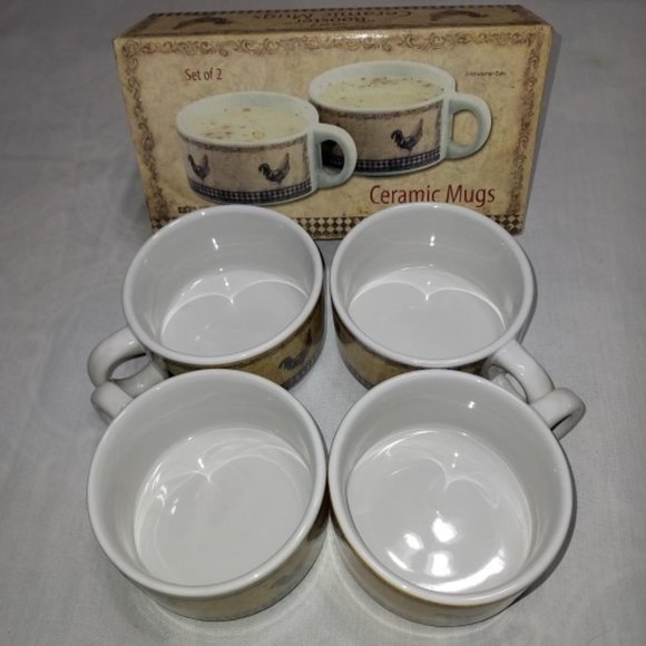 Giftco Inc | Dining | Vintage Giftco Ceramic Soup Mugscups With Handles ...